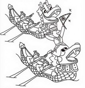 Chinese Dragon Boat Festival Coloring Pages