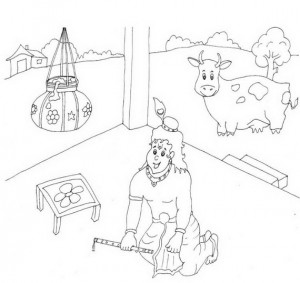 Shri Krishna Janmashtami Coloring Printable Pages For Kids