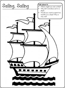 Columbus Day Ships Coloring Pages