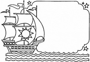 Columbus Day Ships Coloring Pages