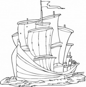 Columbus Day Ships Coloring Pages
