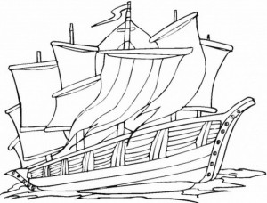 Columbus Day Ships Coloring Pages