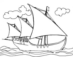 Columbus Day Ships Coloring Pages