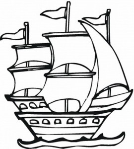 Columbus Day Ships Coloring Pages
