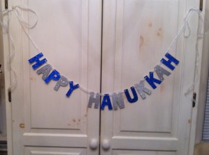 Happy Hanukkah Banner Sign Garland Decoration Ideas