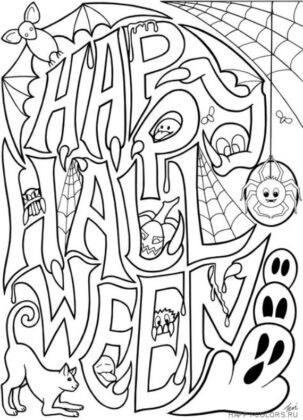 Halloween coloring pages for adults and talented children - family ...