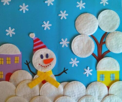 Winter Kid Craft Idea-Cotton pads craft and art ideas to make with kids ...