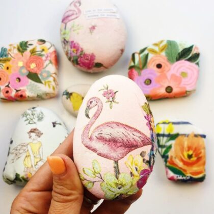 Beautiful and simple DIY stone crafts: natural and elegant decoration ...