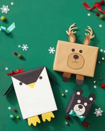 DIY holiday ANIMAL gift wrapping ideas - family holiday