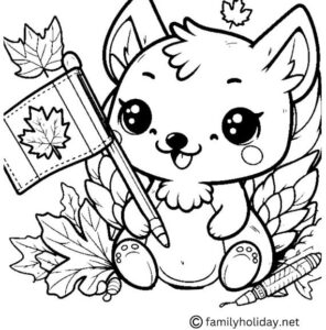 Canada Day Coloring Pages For kids - family holiday