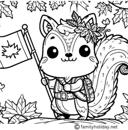 Canada Day Coloring Pages For kids - family holiday