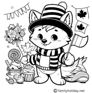 Canada Day Coloring Pages For kids - family holiday