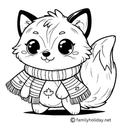 Canada Day Coloring Pages For kids - family holiday