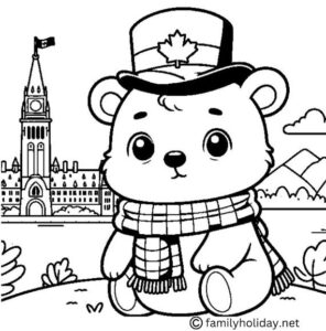 Canada Day Coloring Pages For kids - family holiday