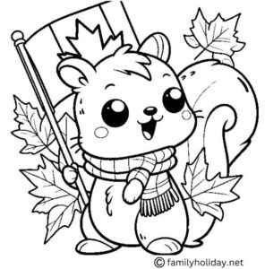 Canada Day Coloring Pages For kids - family holiday